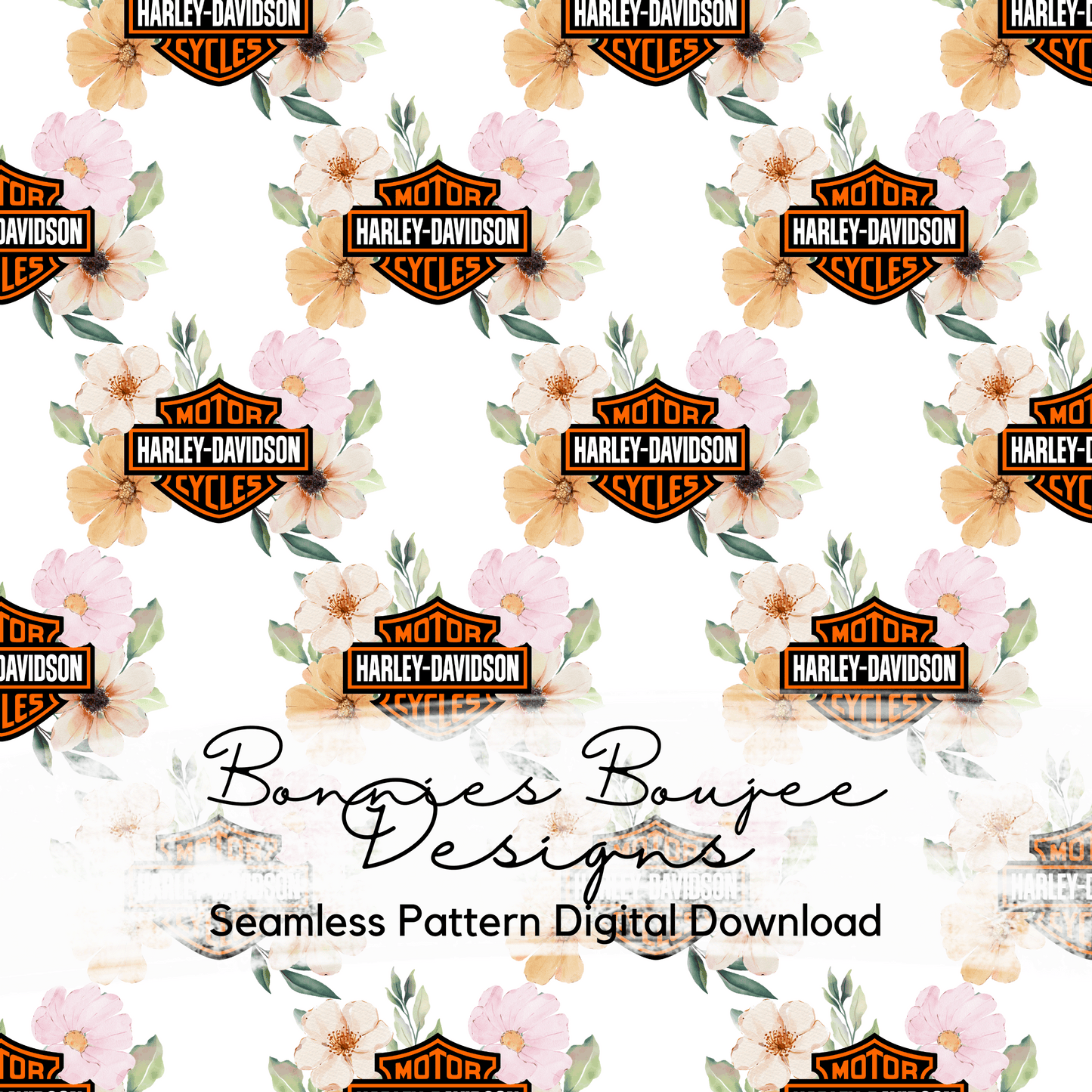 Harley Davidson Floral Seamless File – Bonnie's Boujee Designs