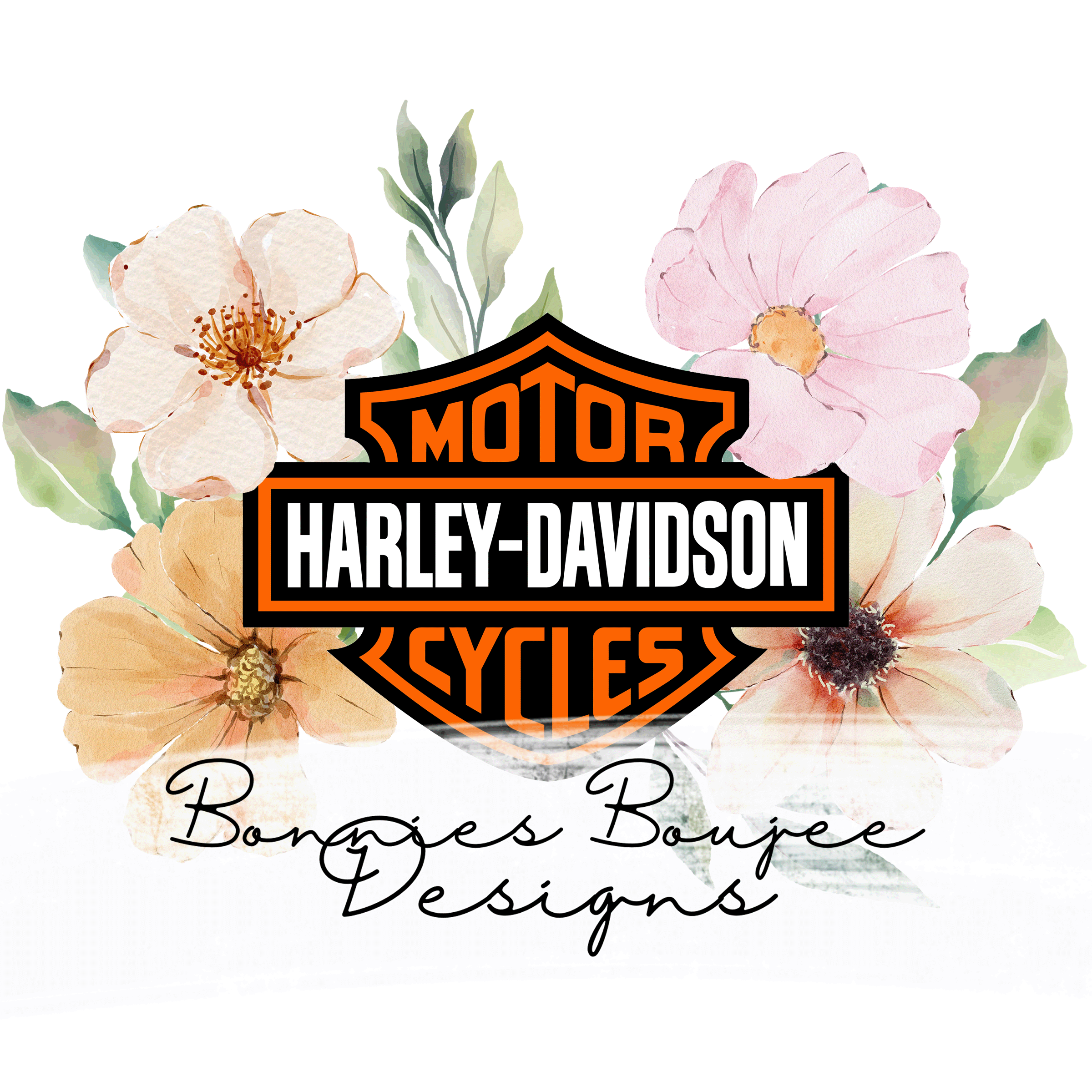 Harley Davidson Floral PNG – Bonnie's Boujee Designs