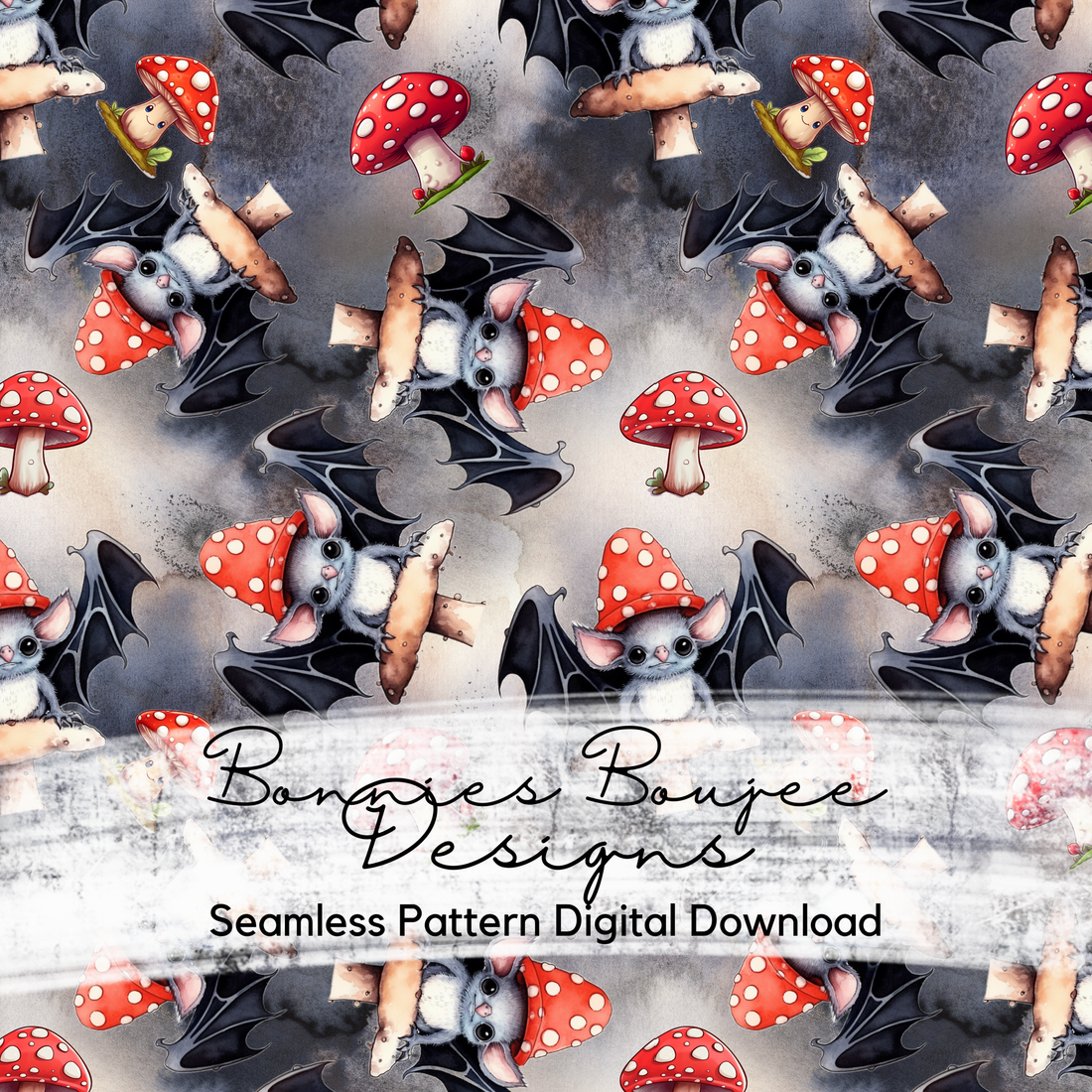 Cottagecore Bats on Grey Seamless File – Bonnie's Boujee Designs